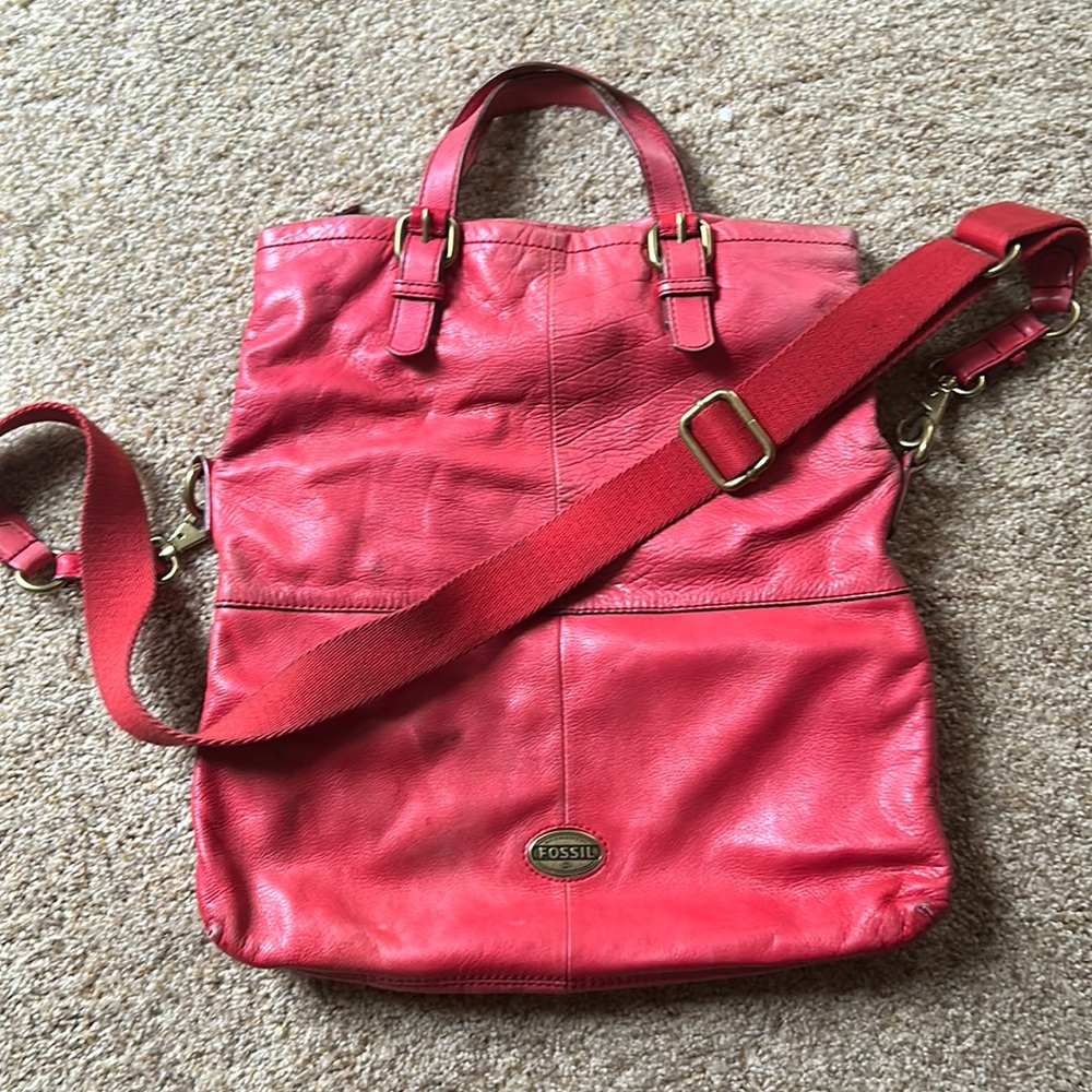 Authentic Fossil Explorer Foldover Crossbody Tote - Gem